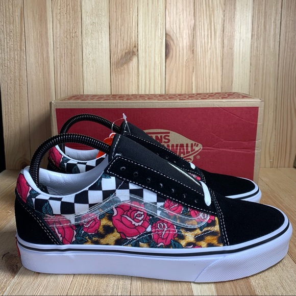 Vans | Shoes | New Vans Old Skool Rose Animal Print Shoes Check ...